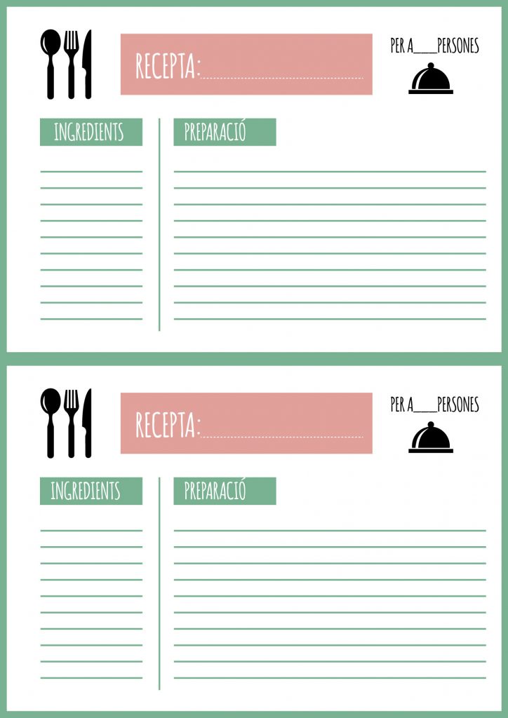 Imprimibles para recetas de cocina - MagicaDisseny