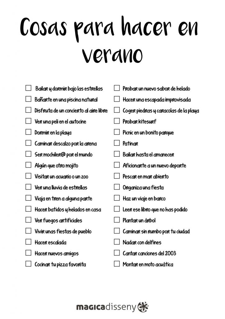 Planes para hacer en verano - MagicaDisseny Planes para hacer en verano - MagicaDisseny